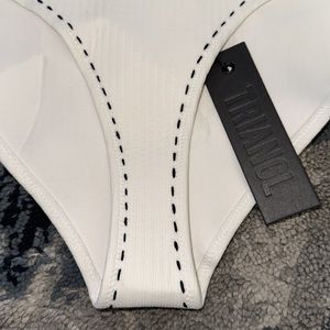 triangl swimwear | Swim | White Stripe With Black Tread Normal Swimsuit ...